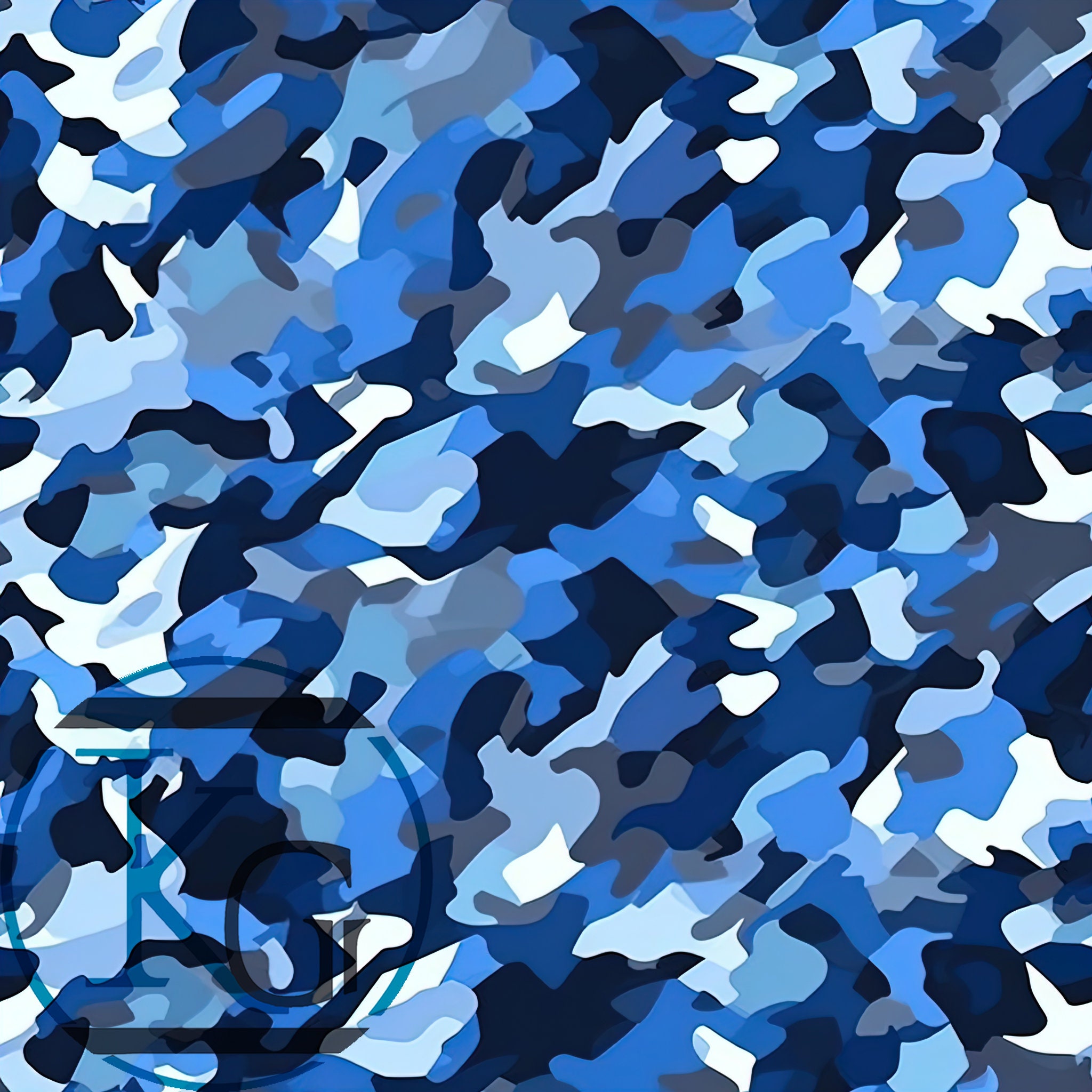 Blue Camo, Seamless, Tileable, Set 1, Format JPG 2K Resolution, 8 ...