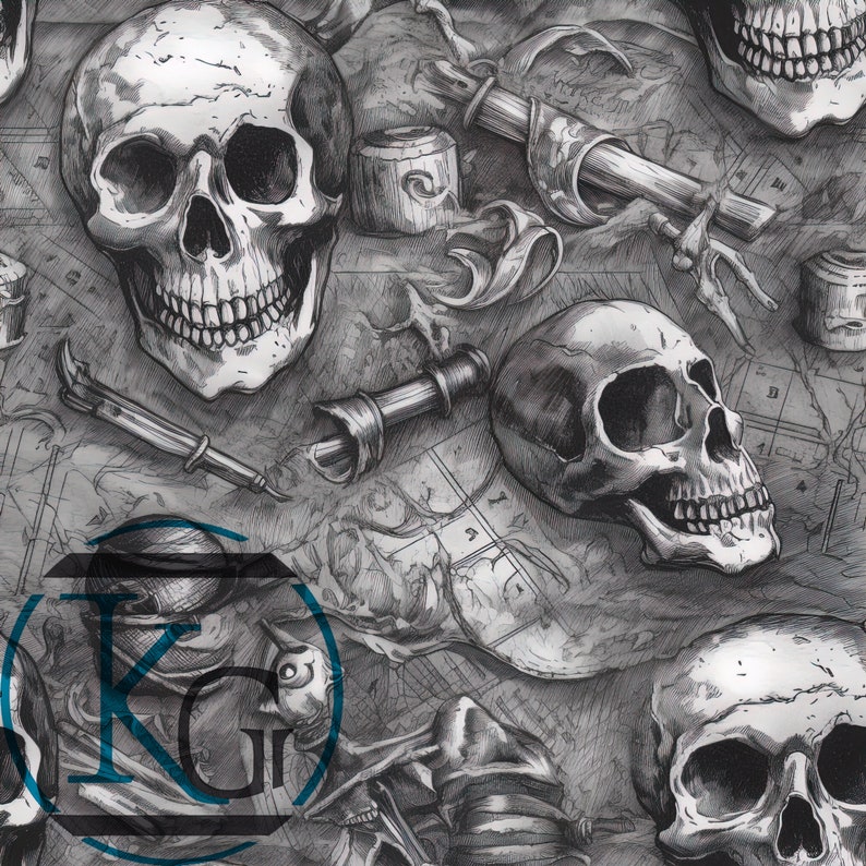 Skull Pattern Designs, Seamless, Tileable, Set 1, Format JPG 2K ...