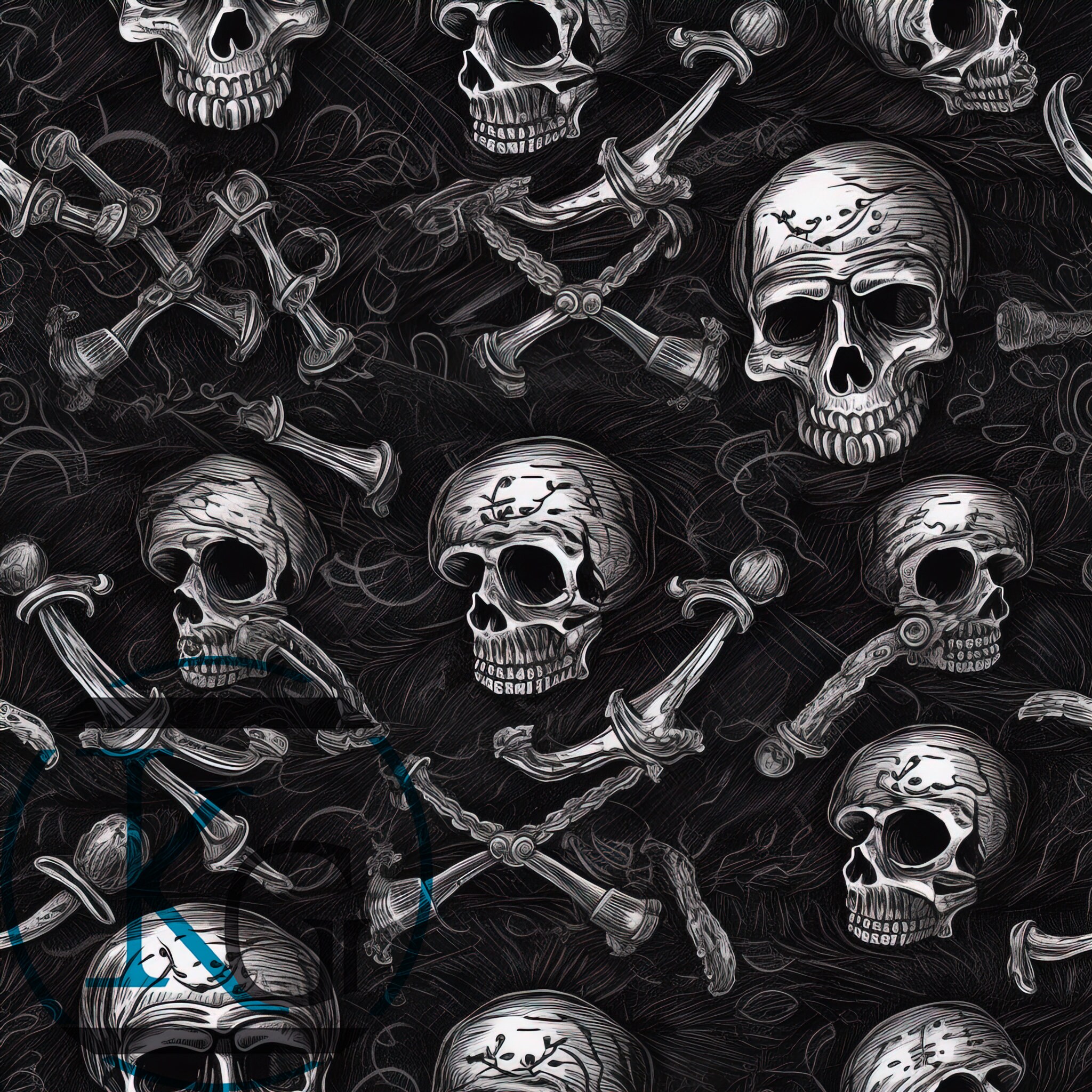 Skull Pattern Designs, Seamless, Tileable, Set 1, Format JPG 2K ...