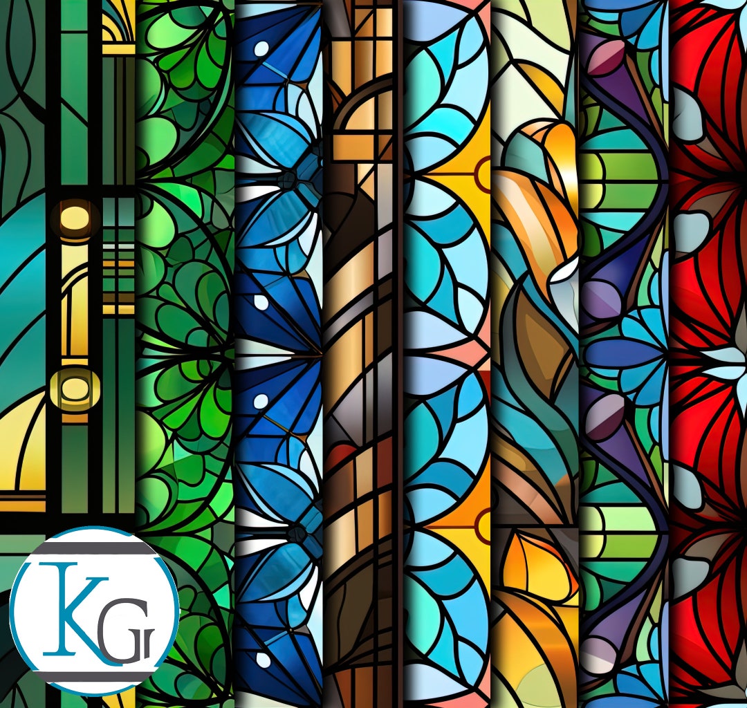 Stained Glass Theme Designs, Seamless, Tileable, Set 1, Format JPG 2K ...
