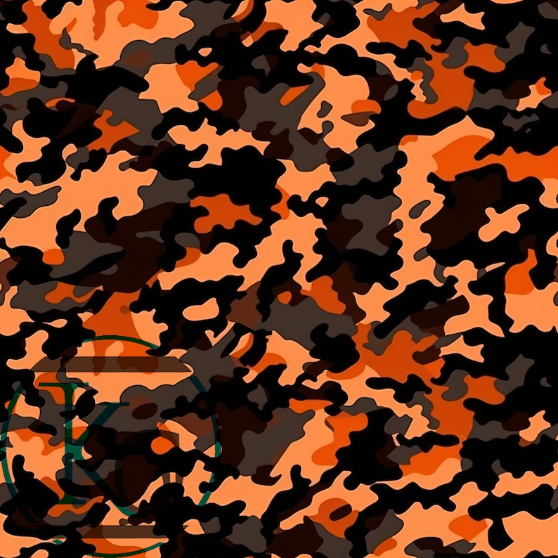 Orange Camo Designs, Seamless, Tileable, Set 1, Format JPG 2K ...