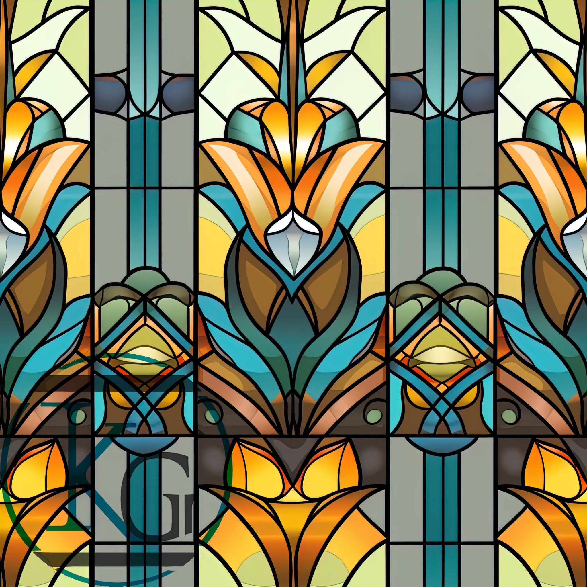 Stained Glass Theme Designs, Seamless, Tileable, Set 1, Format JPG 2K ...