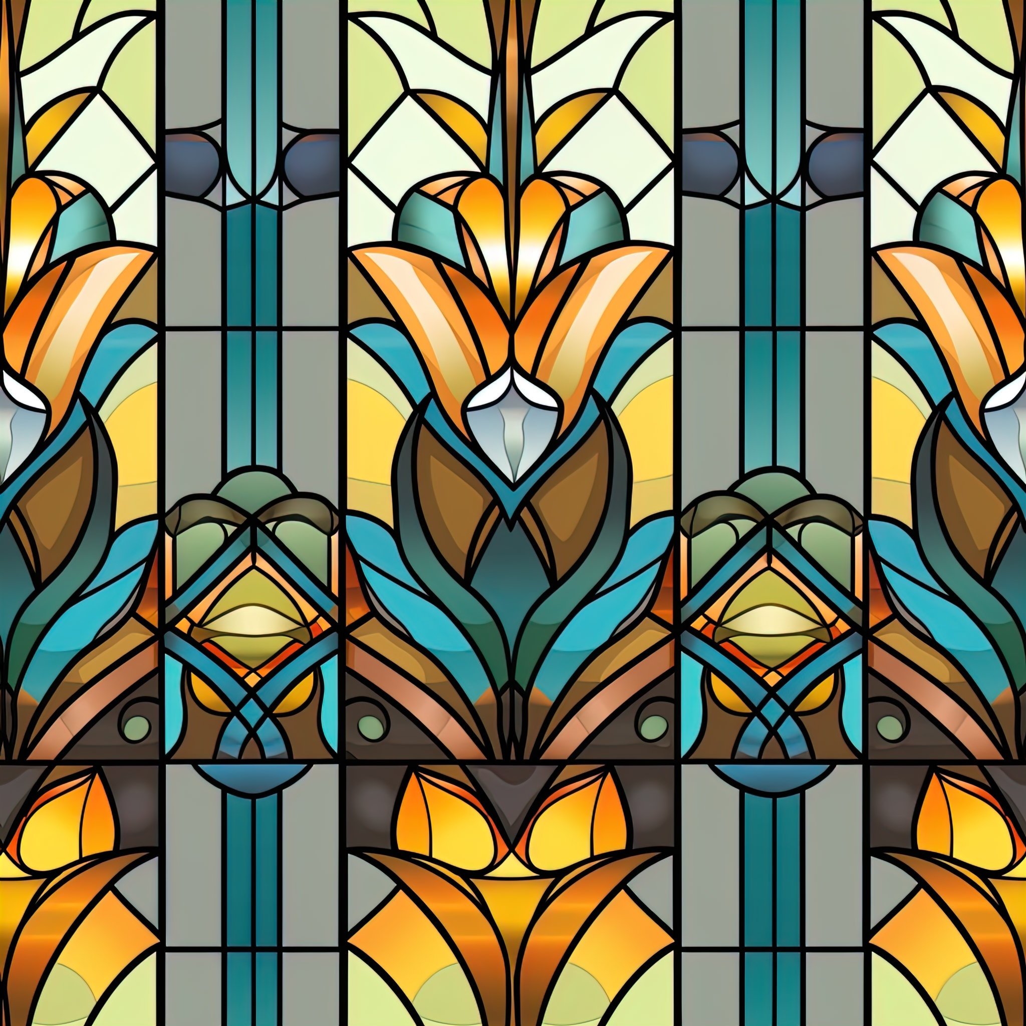 Stained Glass Theme Designs Seamless Tileable Set 1 Format - Etsy