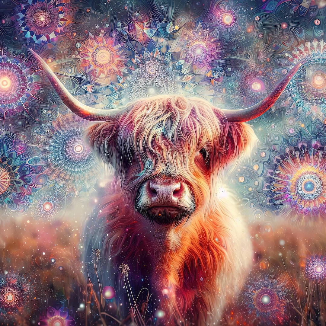 Mystical Highland Cow, Hi Res Digital Download Suitable for Printing ...