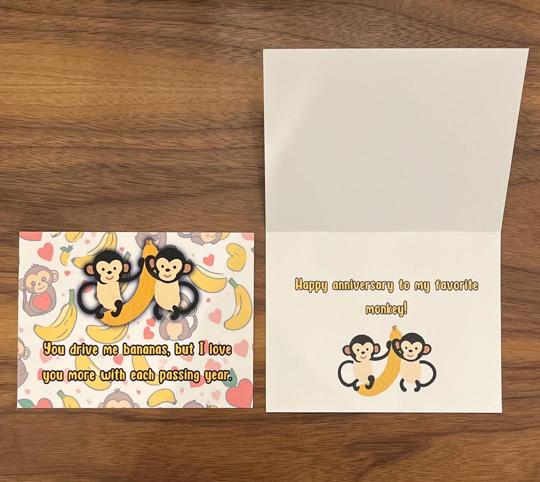 Happy Anniversary Cards: Monkeys - Etsy
