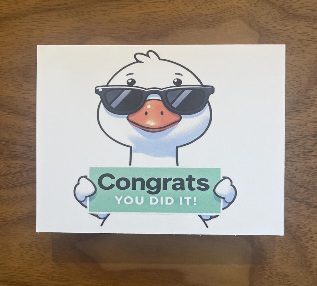 Congratulations Greeting Cards (vol 2): Cool Duck - Etsy