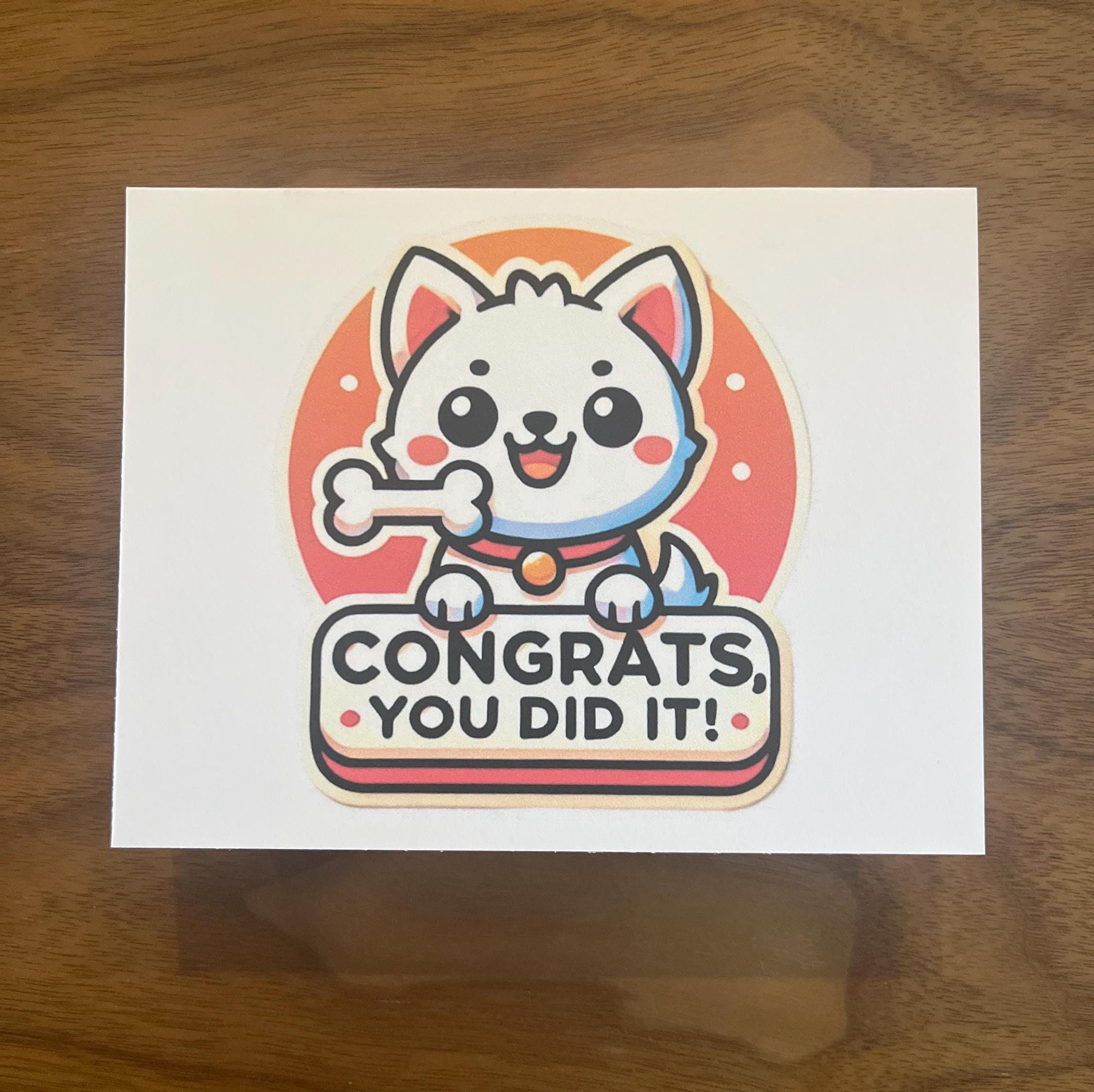 You Did It Greeting Card: Dog - Etsy