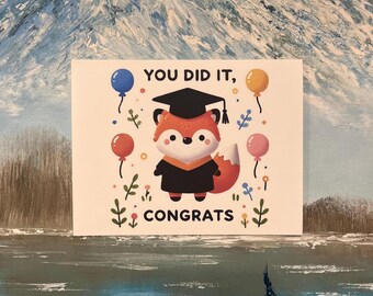 Graduation Greeting Card: Orange Cat - Etsy