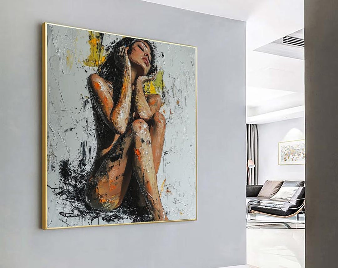 Abstract Nude Woman Canvas Minimalist Female Form Art Elegant