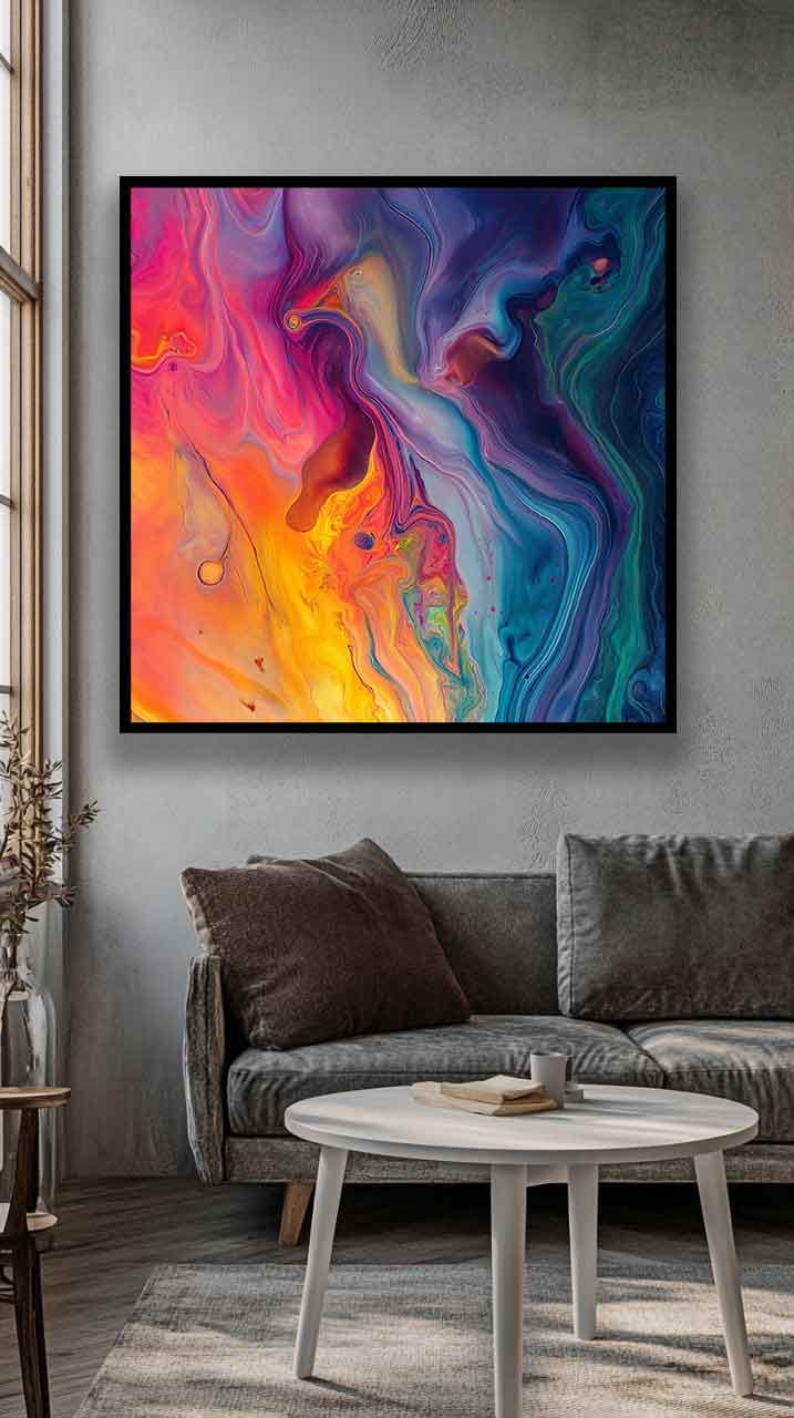Abstract Canvas Painting: Colorful Modern Wall Art Decor - Etsy