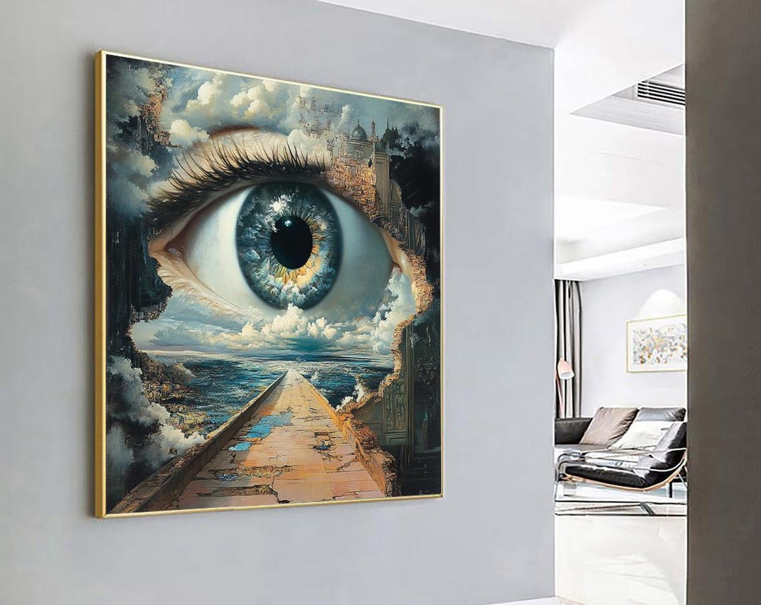Surreal Blue Eye Canvas – Dreamscape Wall Art – Ready to Hang - Etsy