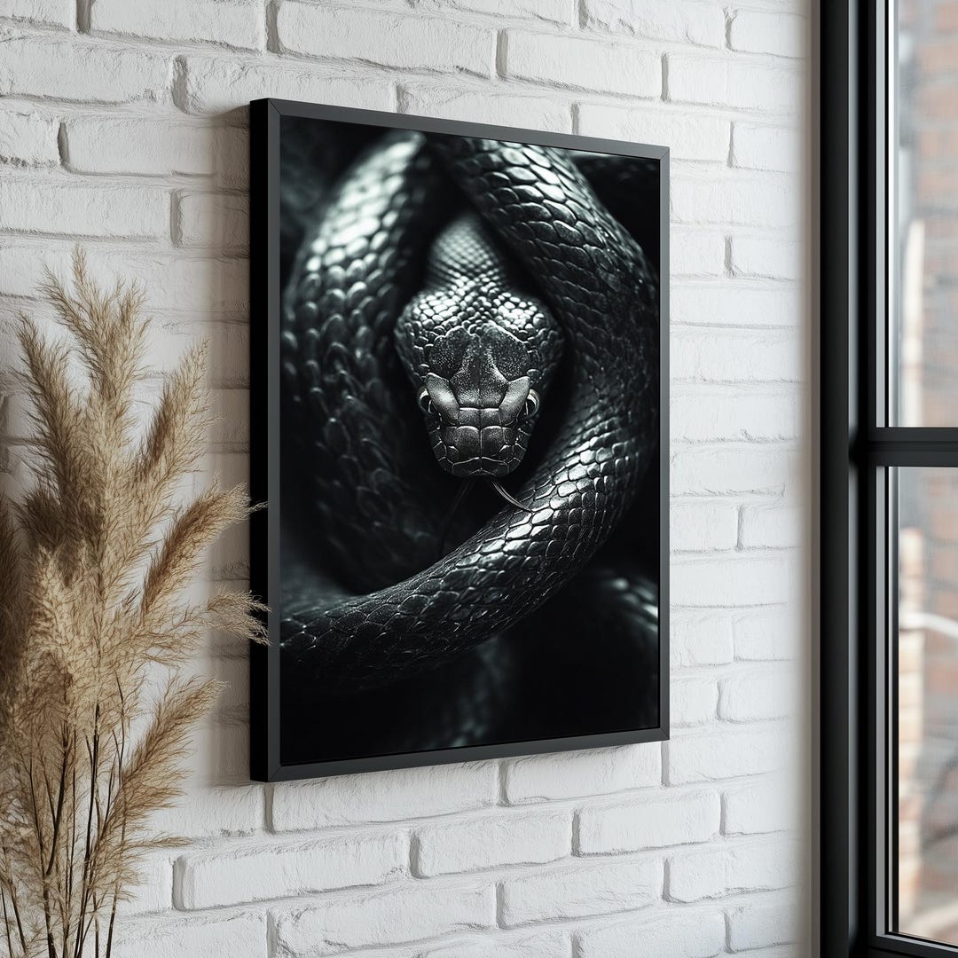 Black Snake Canvas Painting: Modern Wall Art - Etsy