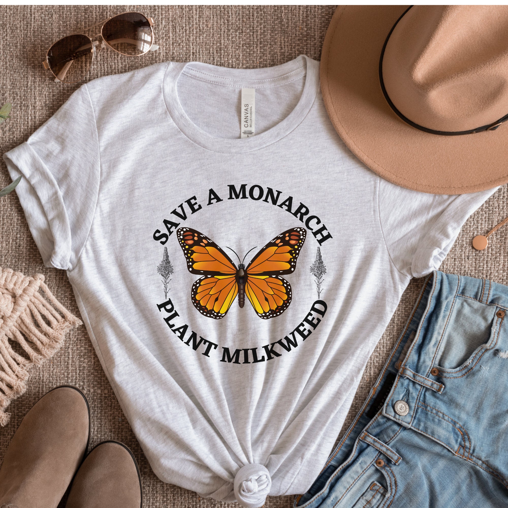 Save the Monarch T-shirt, Monarch T-shirt, Plant Milkweed, Monarch ...