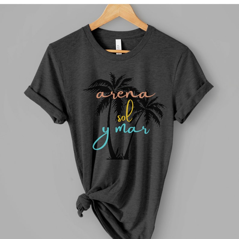 Spanish T-shirt, Beach Shirt, Sand Sun and Sea Shirt, La Playa, Arena ...
