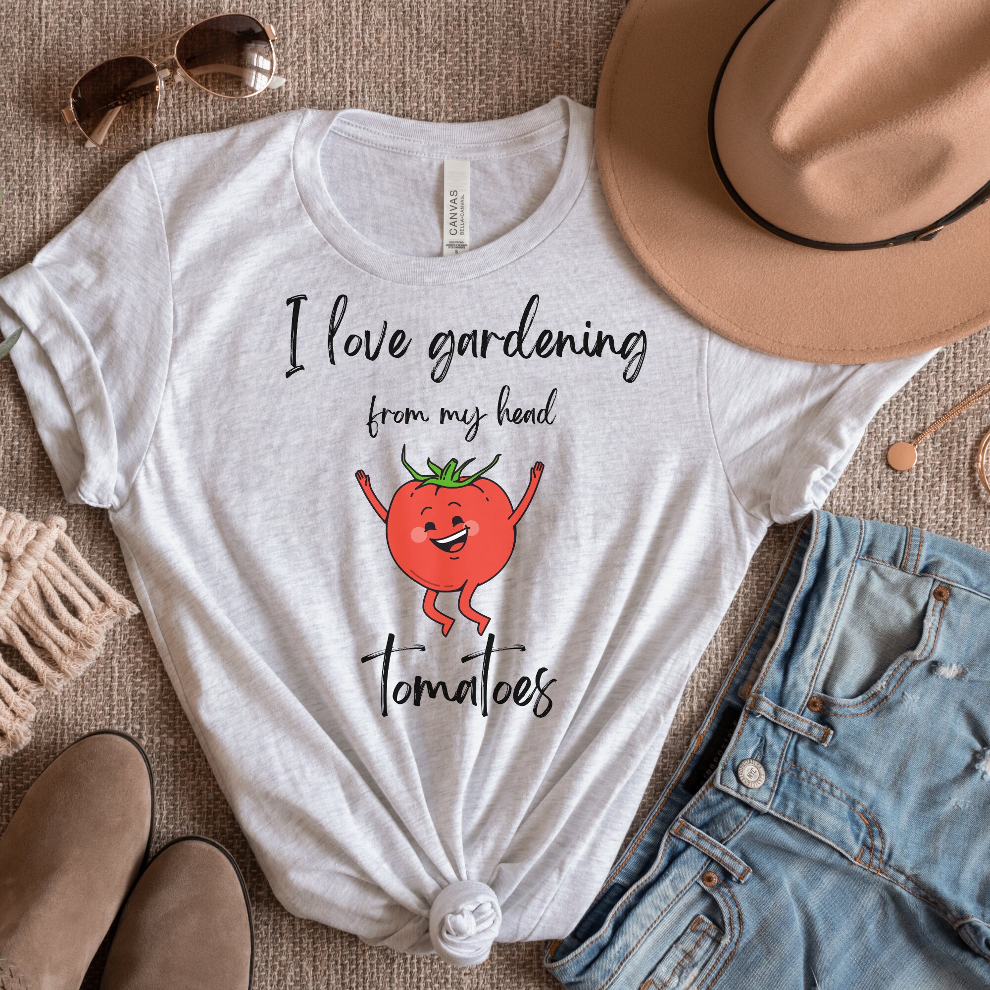 Gardening Shirt, Gardener Gift, I Love Gardening T-shirt, Tomato Garden ...