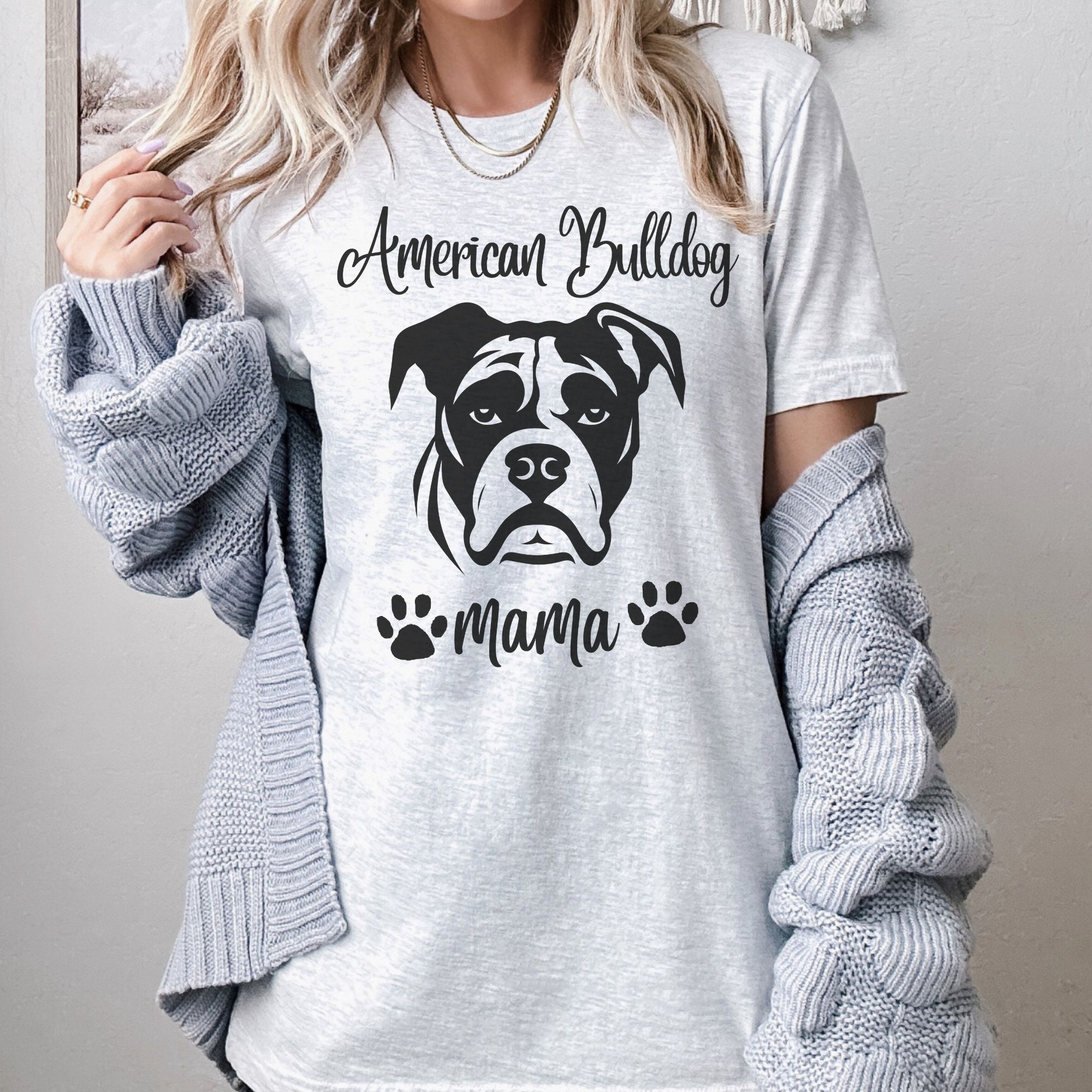 American Bulldog Shirt, American Bulldog Mama, American Bulldog Gift ...