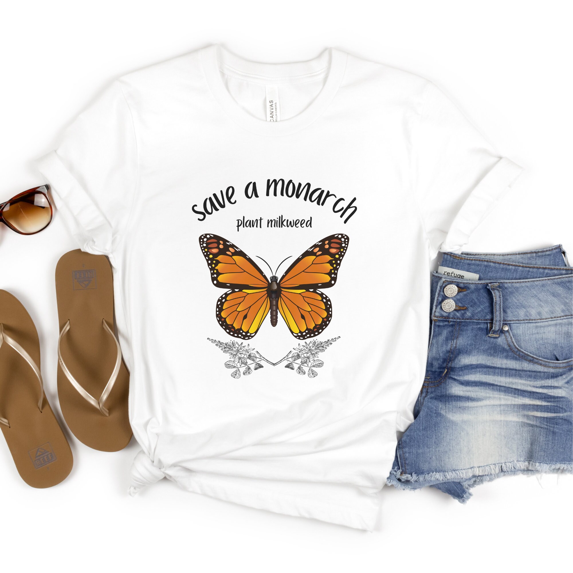 Monarch Butterfly Shirt, Save a Monarch T-shirt, Plant Milkweed Shirt, Save a Monarch Shirt ...
