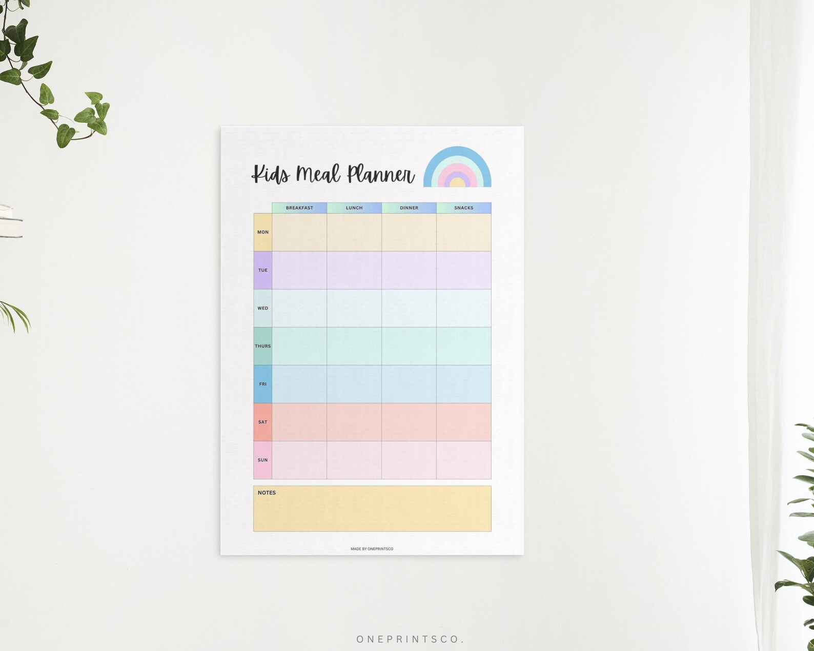 Kids Colourful Weekly Meal Planner, Printable Meal Tracker Template ...