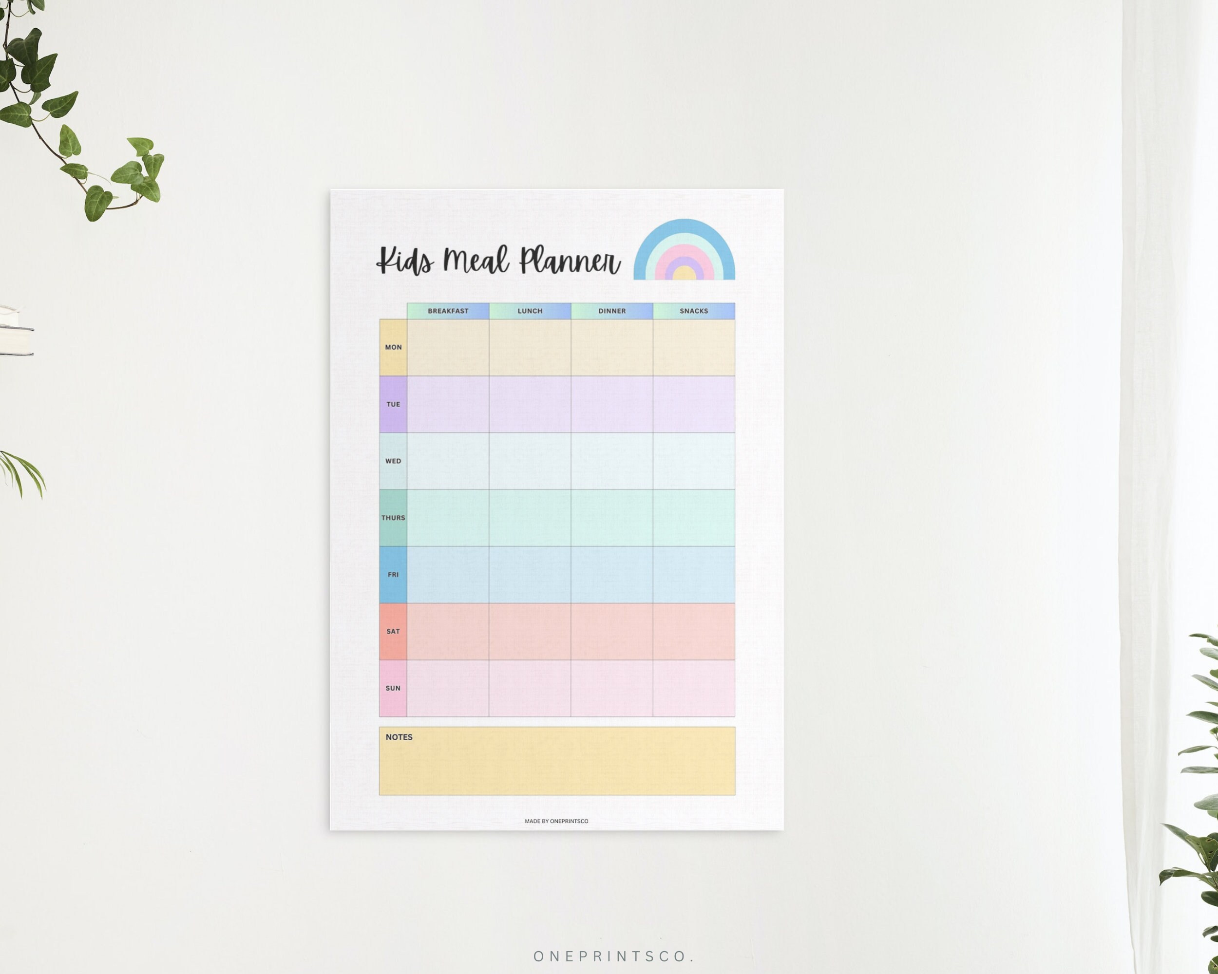 Kids Colourful Weekly Meal Planner, Printable Meal Tracker Template ...