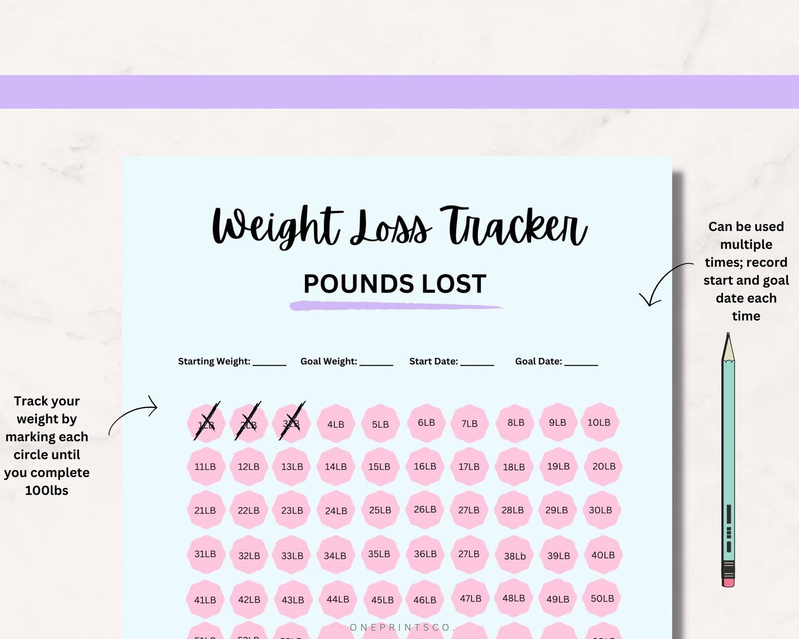 Weight Loss Tracker Printable, Weekly Weight In, Digital Pounds Lost ...