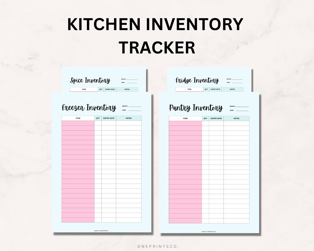 Kitchen Inventory Tracker, Ultimate Printable Food Inventory Template ...