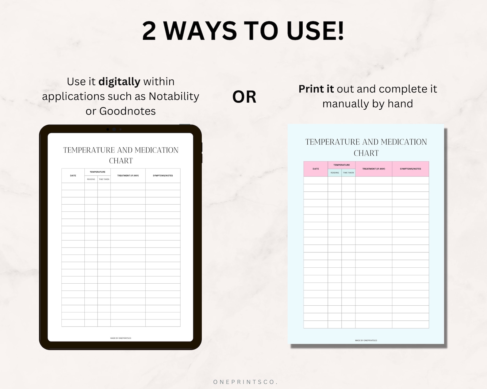 Kids Temperature and Medication Tracker, Fever Tracking Chart Pdf ...