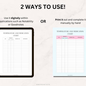 Kids Temperature and Medication Tracker, Fever Tracking Chart Pdf ...
