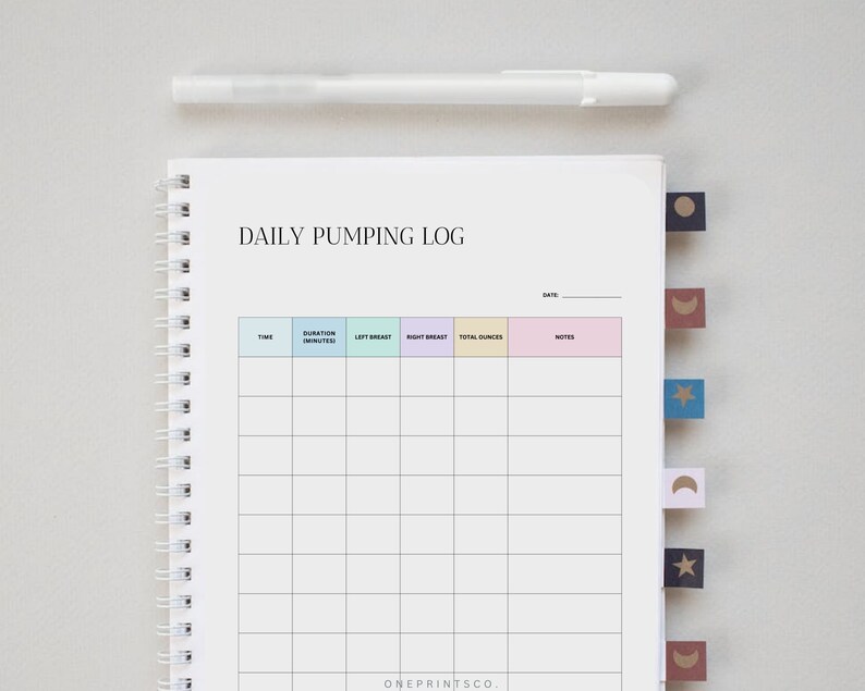 Daily Pumping Log Template Printable Baby Breastfeeding Milk Inventory ...
