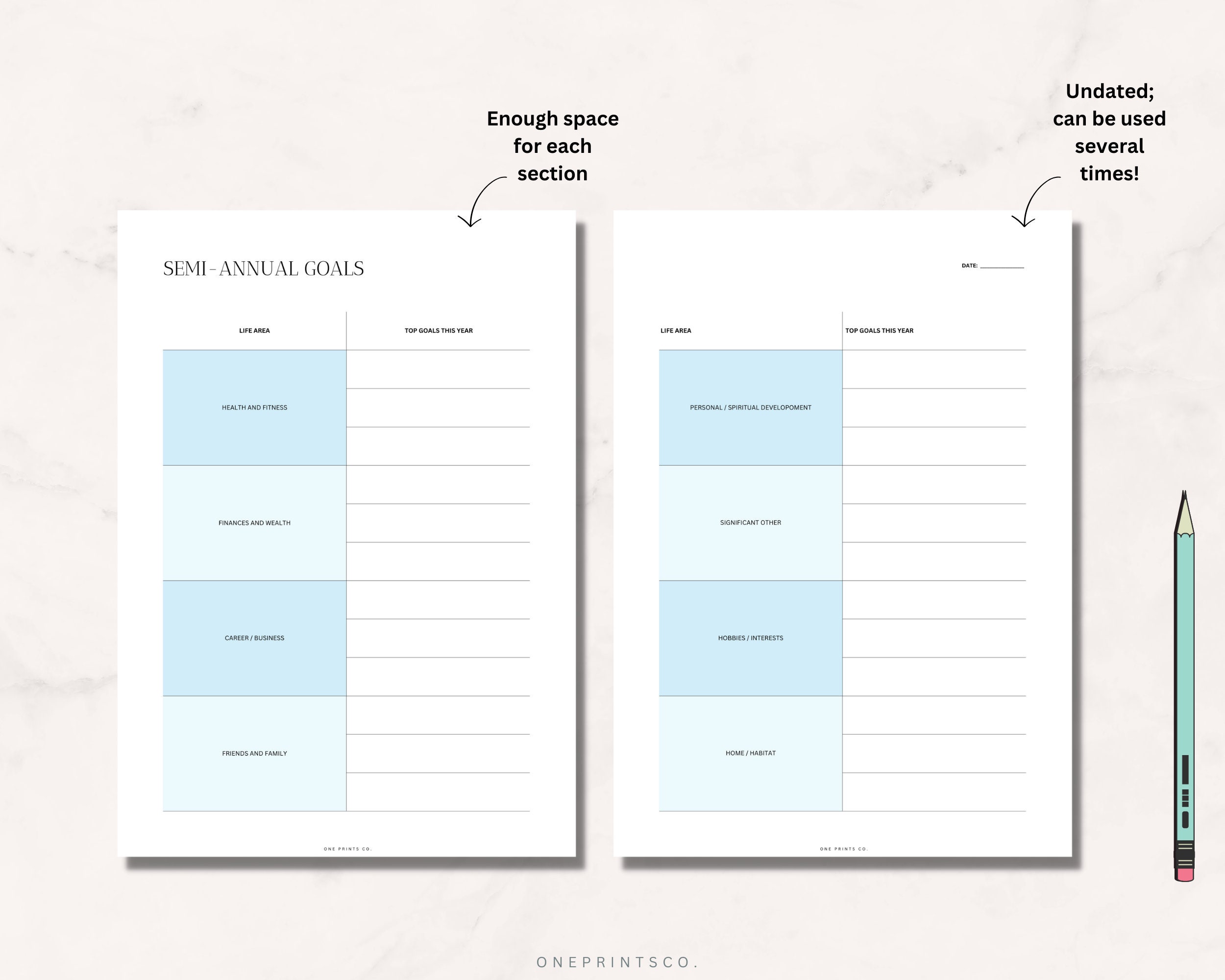 8 Areas of Life Planner Template, Productivity Planner, Printable New ...