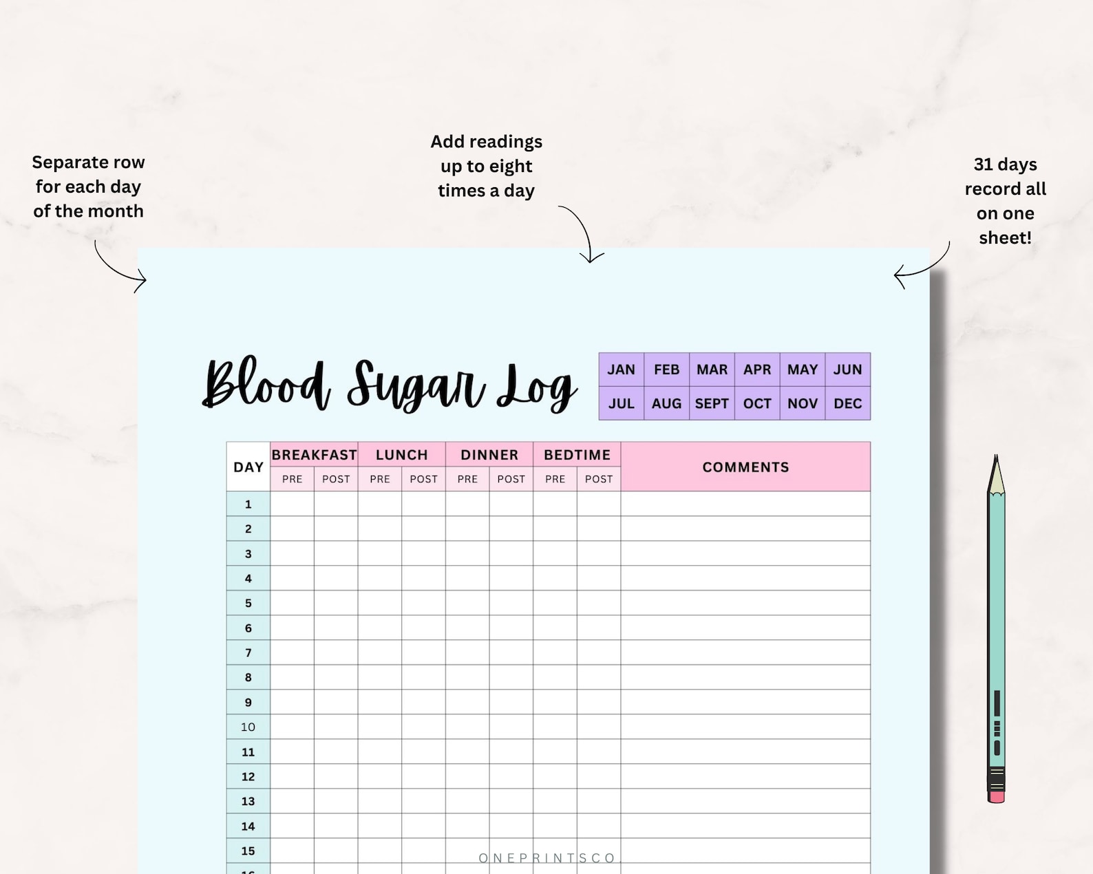 Blood Sugar Log Diabetic Journal Printable Chart Digital Insulin Log ...