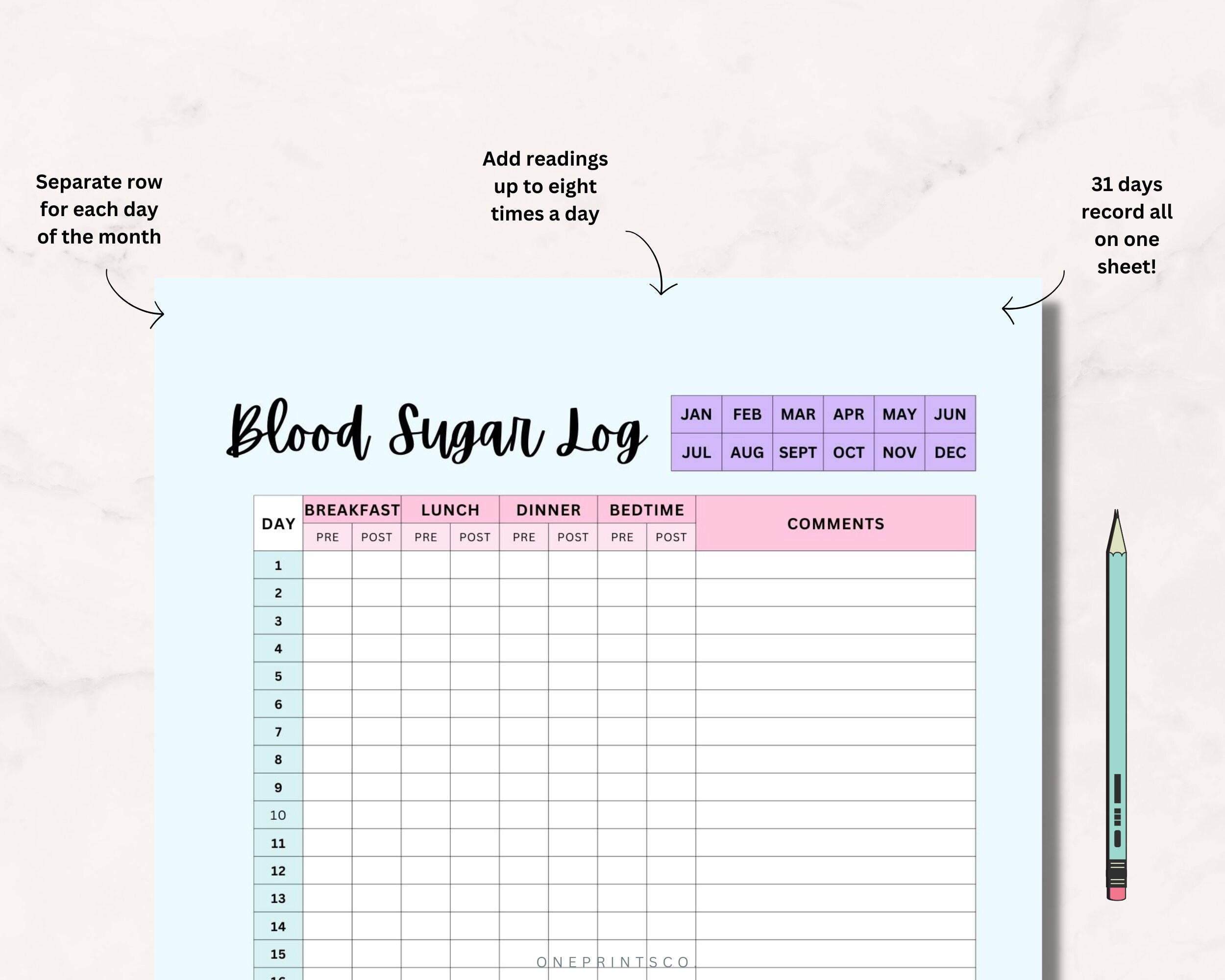 Blood Sugar Log Diabetic Journal Printable Chart Digital Insulin Log ...
