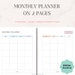 Monthly Overview Printable Planner, Minimalist Template, Month at a ...