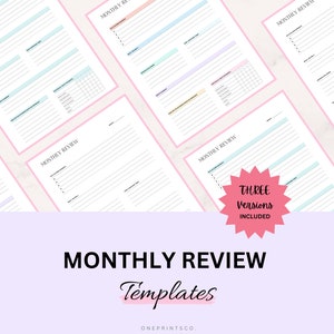 Monthly Overview Printable Planner, Minimalist Template, Month at a ...