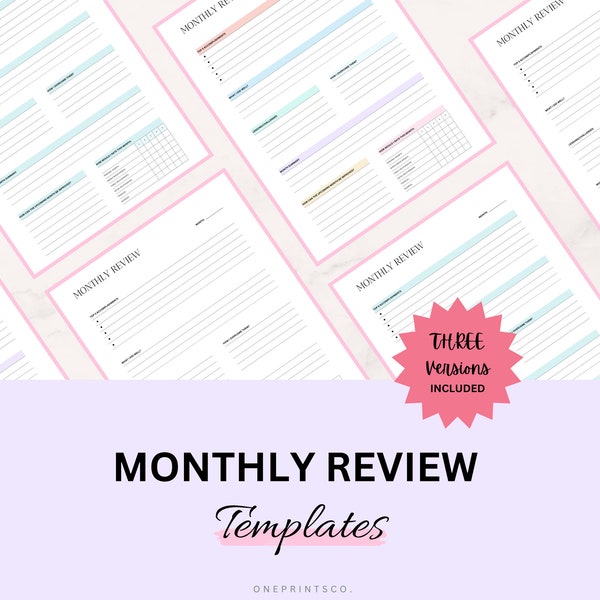 Monthly Overview Printable Planner, Minimalist Template, Month at a ...