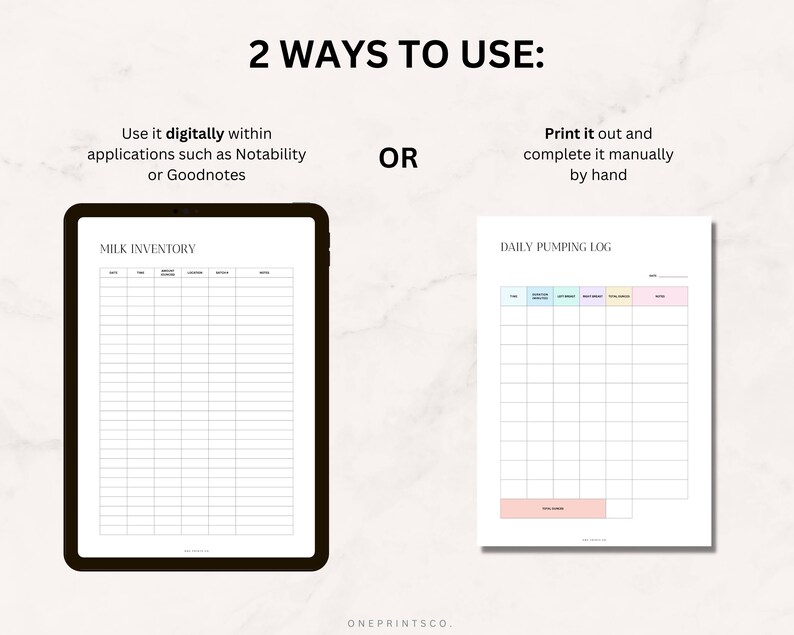 Daily Pumping Log Template Printable Baby Breastfeeding Milk Inventory ...
