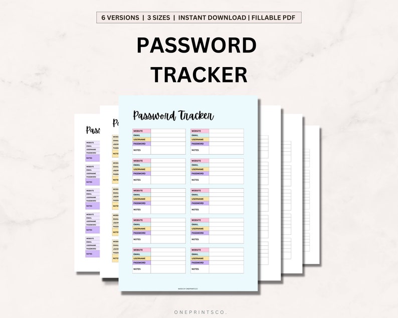 Password Tracker Printable Address Book Page Planner - Etsy