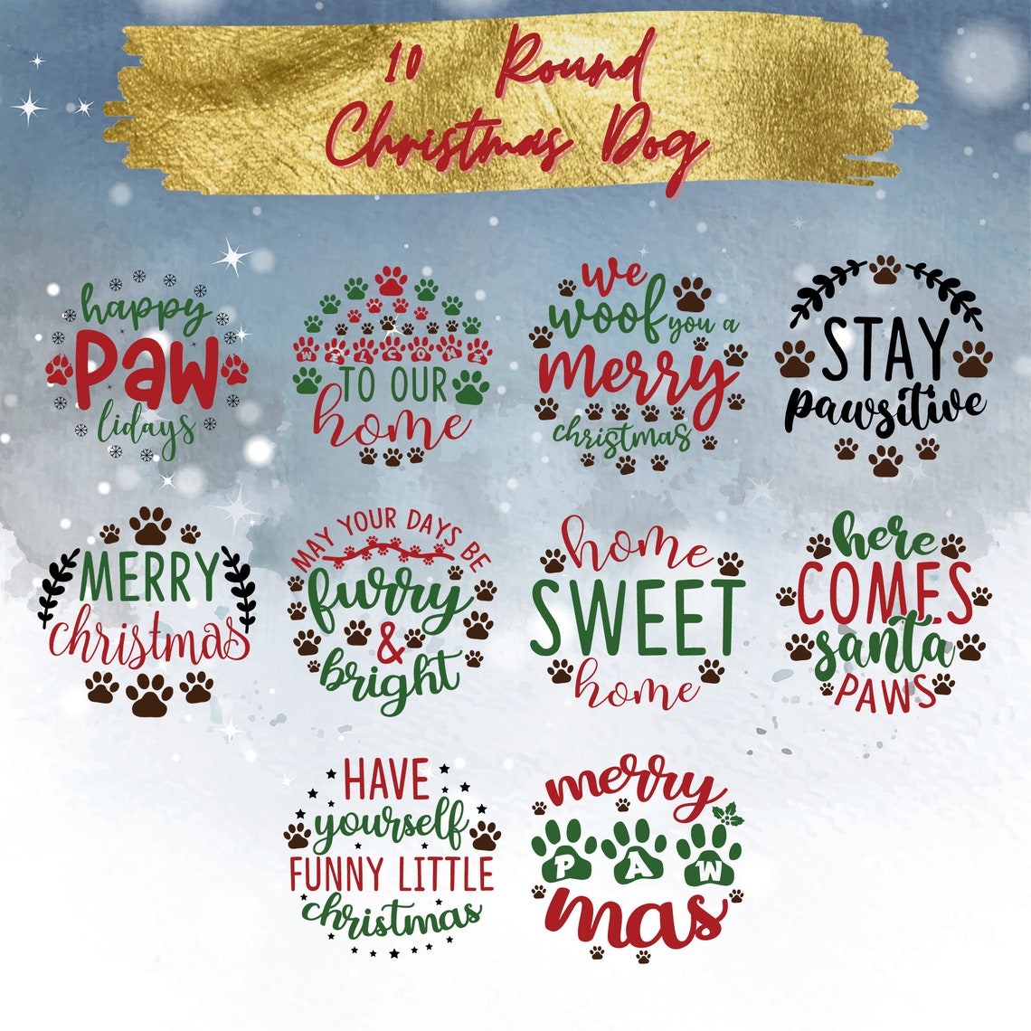 Christmas Dog SVG Bundle, Holiday Svg Bundle, Cute Christmas Dogs ...