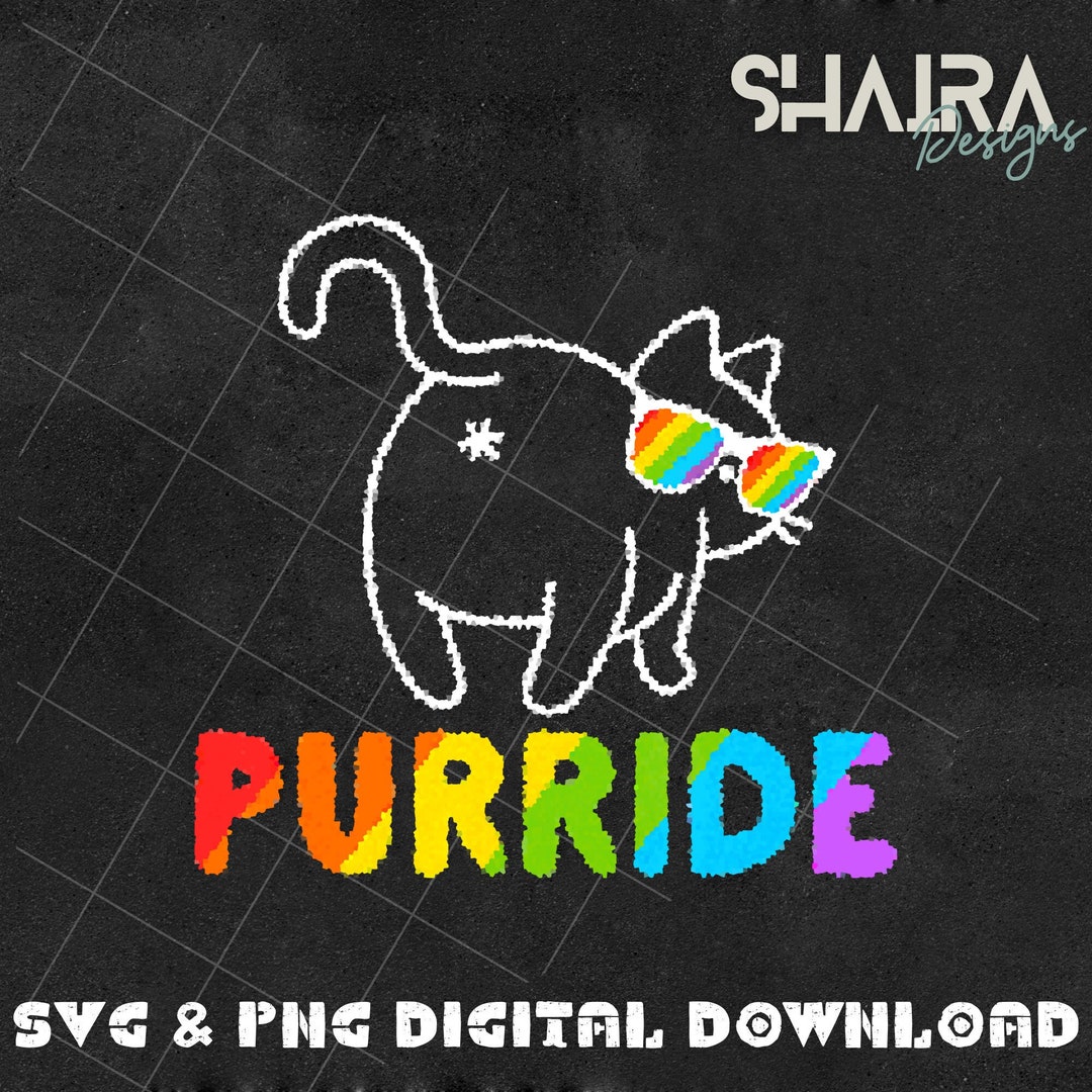 Purride Svg, Cat LGBT Gay, Lgbt Cat Svg, Ally Cat Svg, Queer Svg, Gay ...