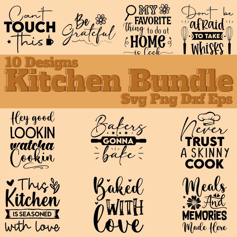 Kitchen SVG Bundle, Cooking Png Bundle, Kitchen Quotes, Apron Design ...