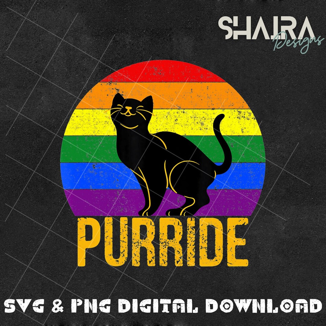 Purride Svg, Cat LGBT Gay, Lgbt Cat Svg, Ally Cat Svg, Queer Svg, Gay ...