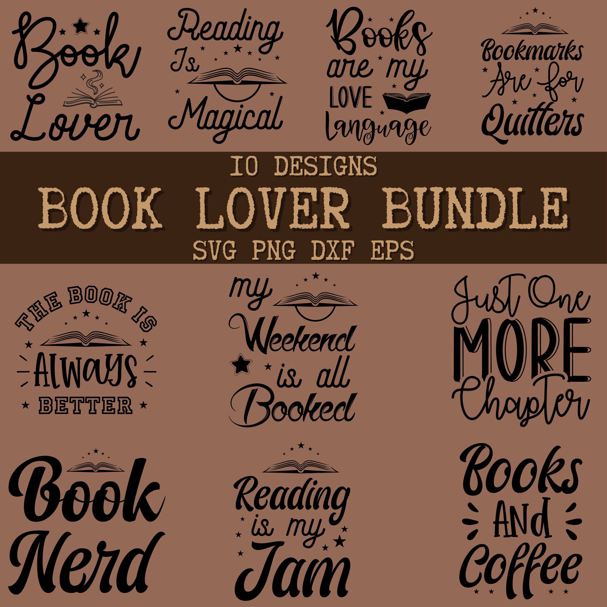 Book Lover SVG Bundle, Reading Svg, Reading Quotes Svg, Book Cut Files ...