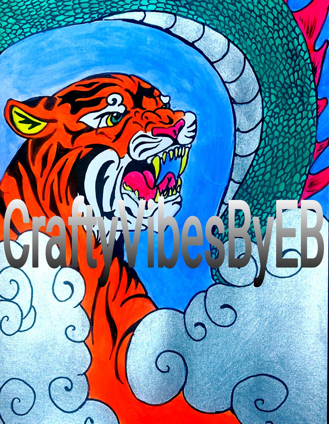Fighting Demons, Tiger Available in Original and Inverted Colours ...