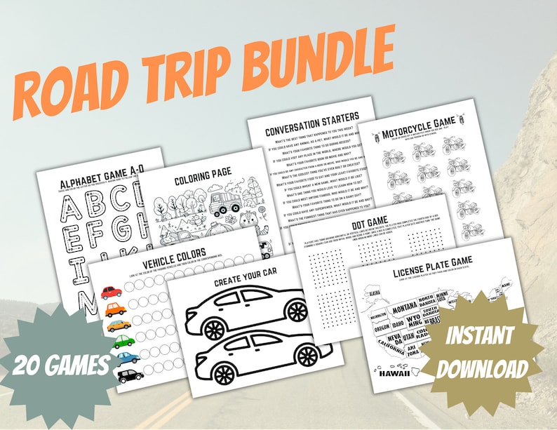 Road Trip Games, Road Trip Activities, Travel Activities, Road Trip ...