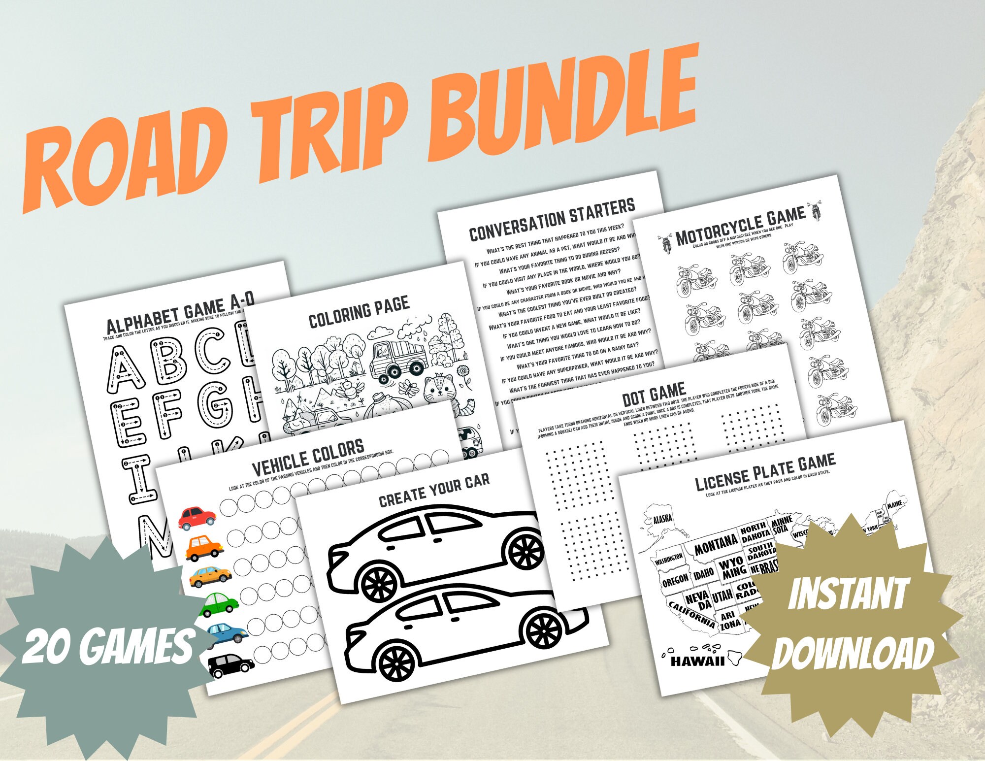 Road Trip Games, Road Trip Activities, Travel Activities, Road Trip ...