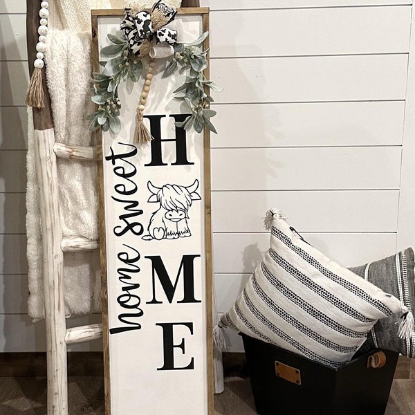 Cow Print/ Aztec Print Porch Sign - Etsy