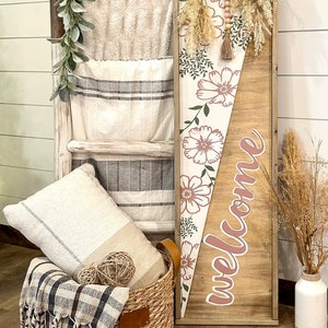 Floral Welcome Door Leaner - Etsy