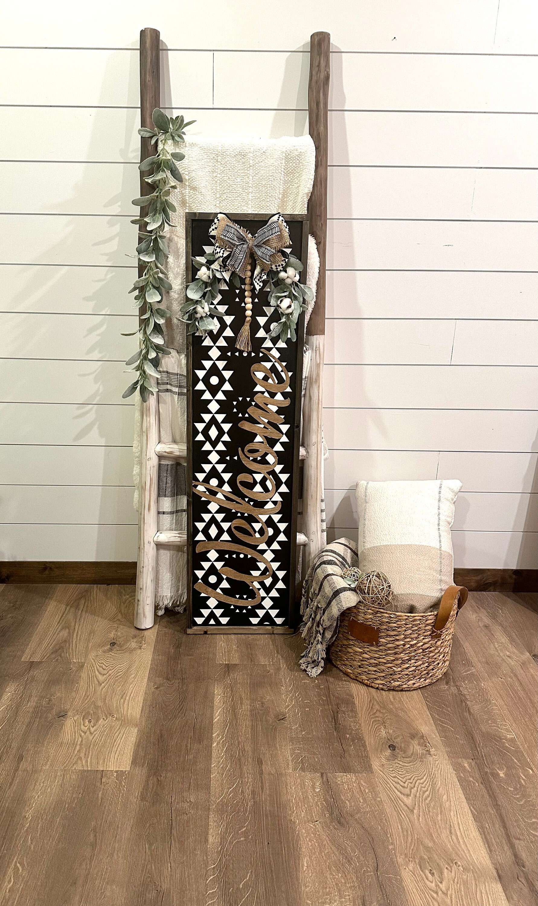 Aztec Welcome Door Leaner - Etsy