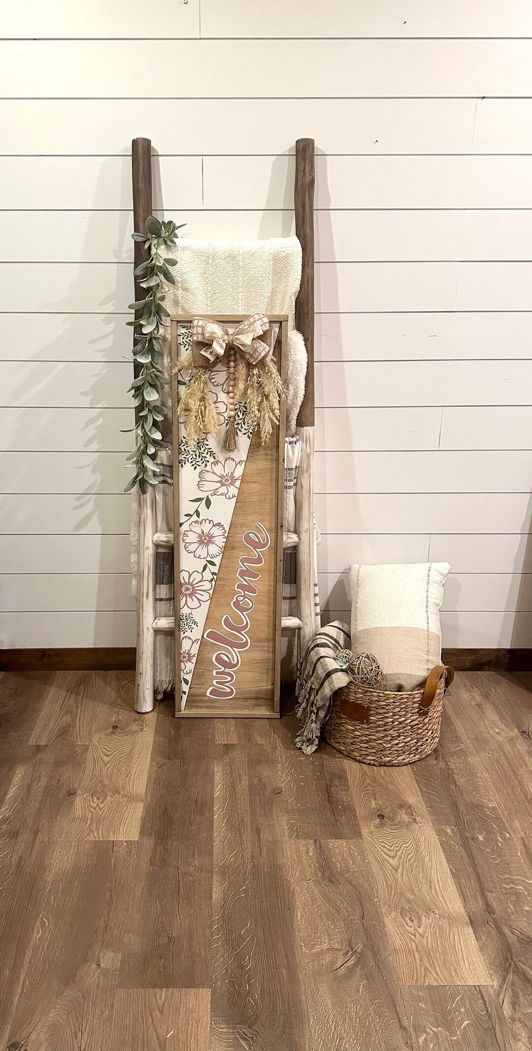 Floral Welcome Door Leaner - Etsy