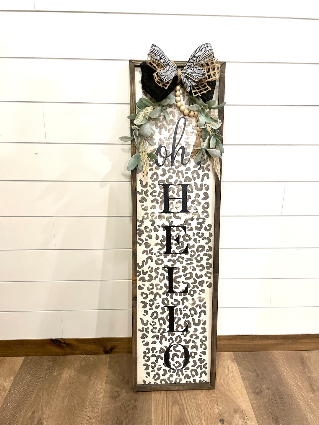Oh Hello Cheetah Print Door Leaner - Etsy