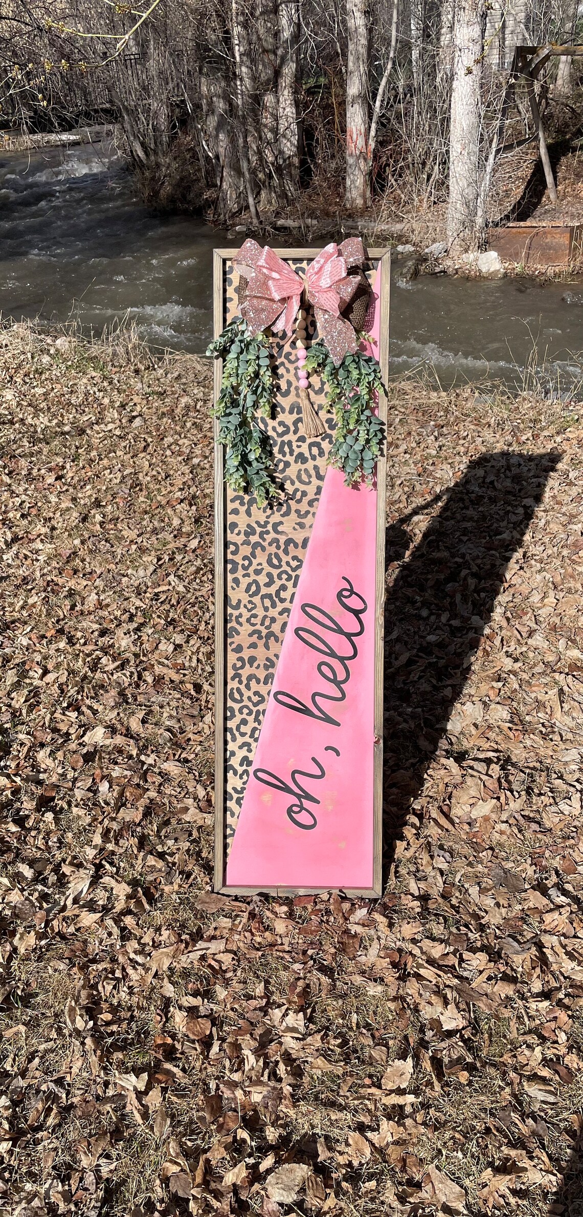Pink/ Cheetah Print Door Leaner - Etsy